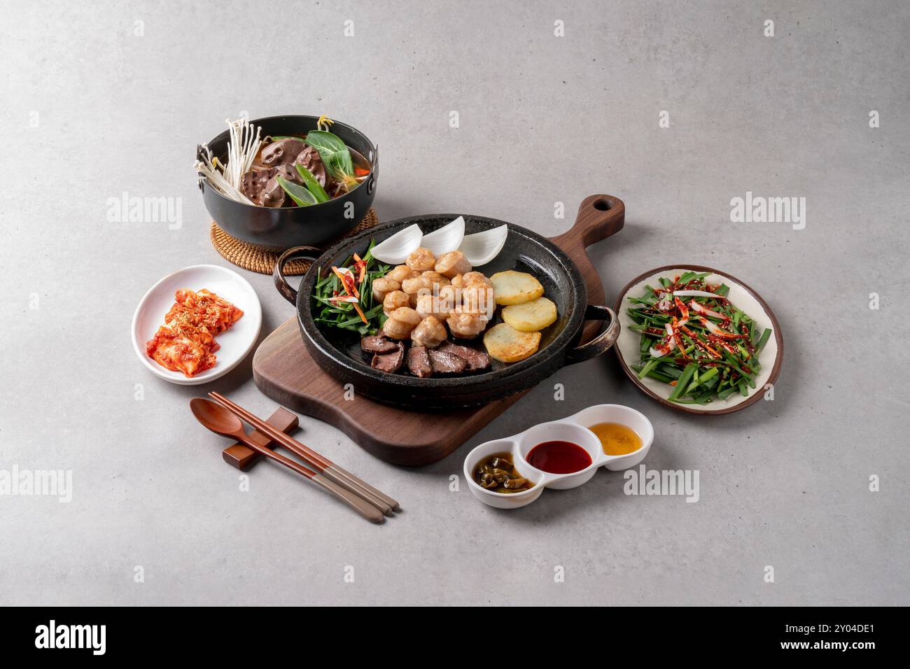 Korean food Korean beef intestine grilled Stock Photo - Alamy