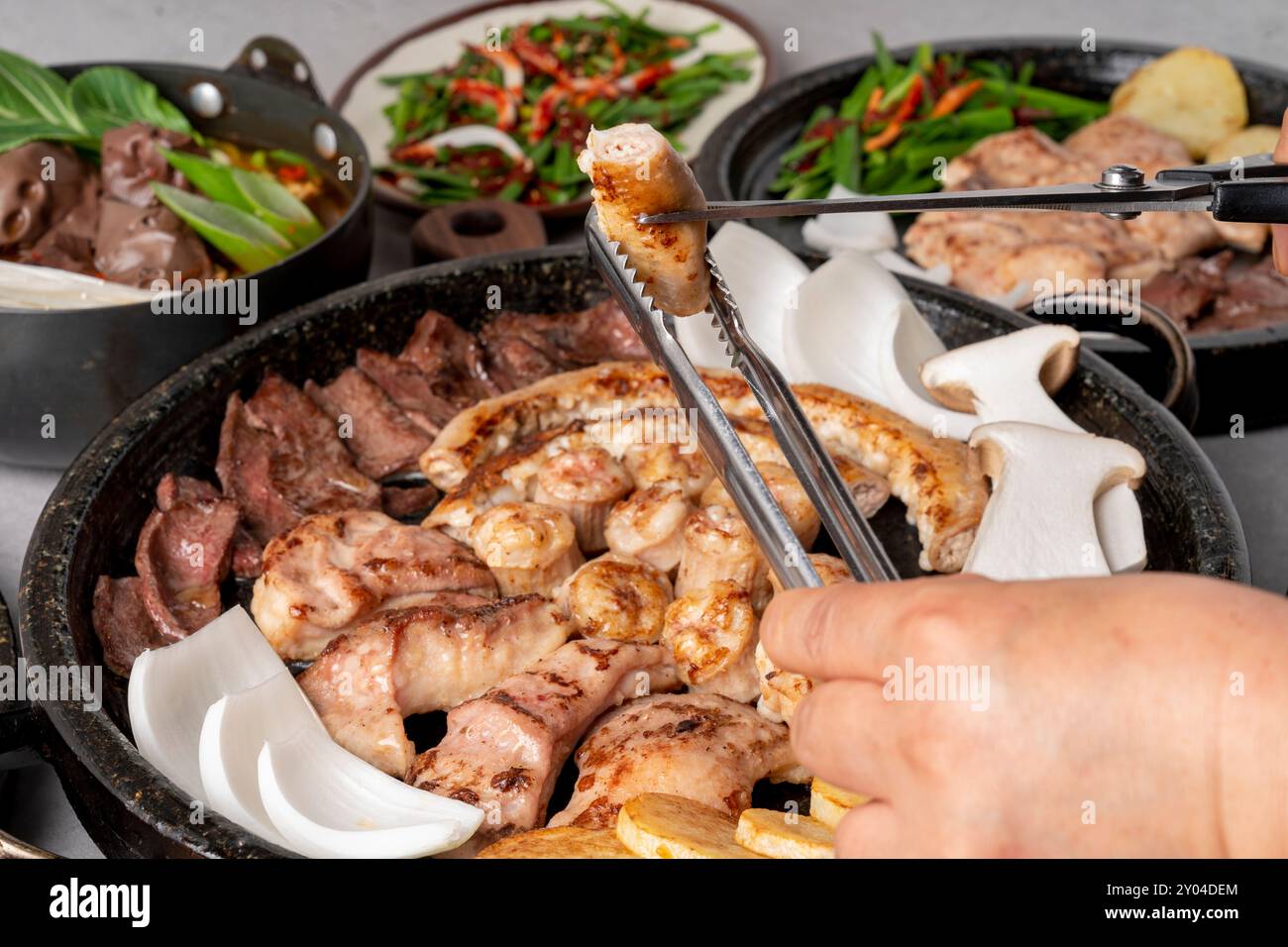 Assorted beef giblets grilled beef intestines Stock Photo - Alamy