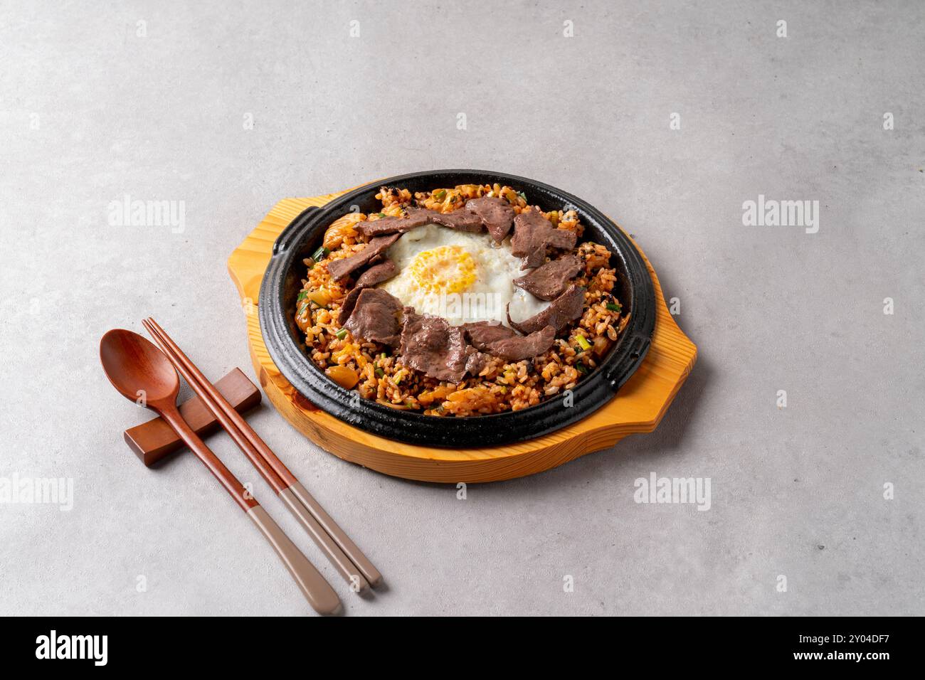 Korean food pickled vegetables beef heart fried rice Stock Photo - Alamy