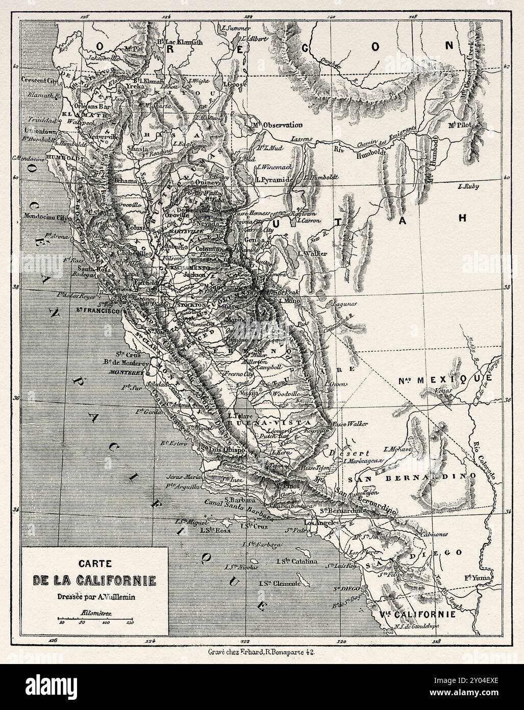 Map of the placer mining regions of California. United States of ...