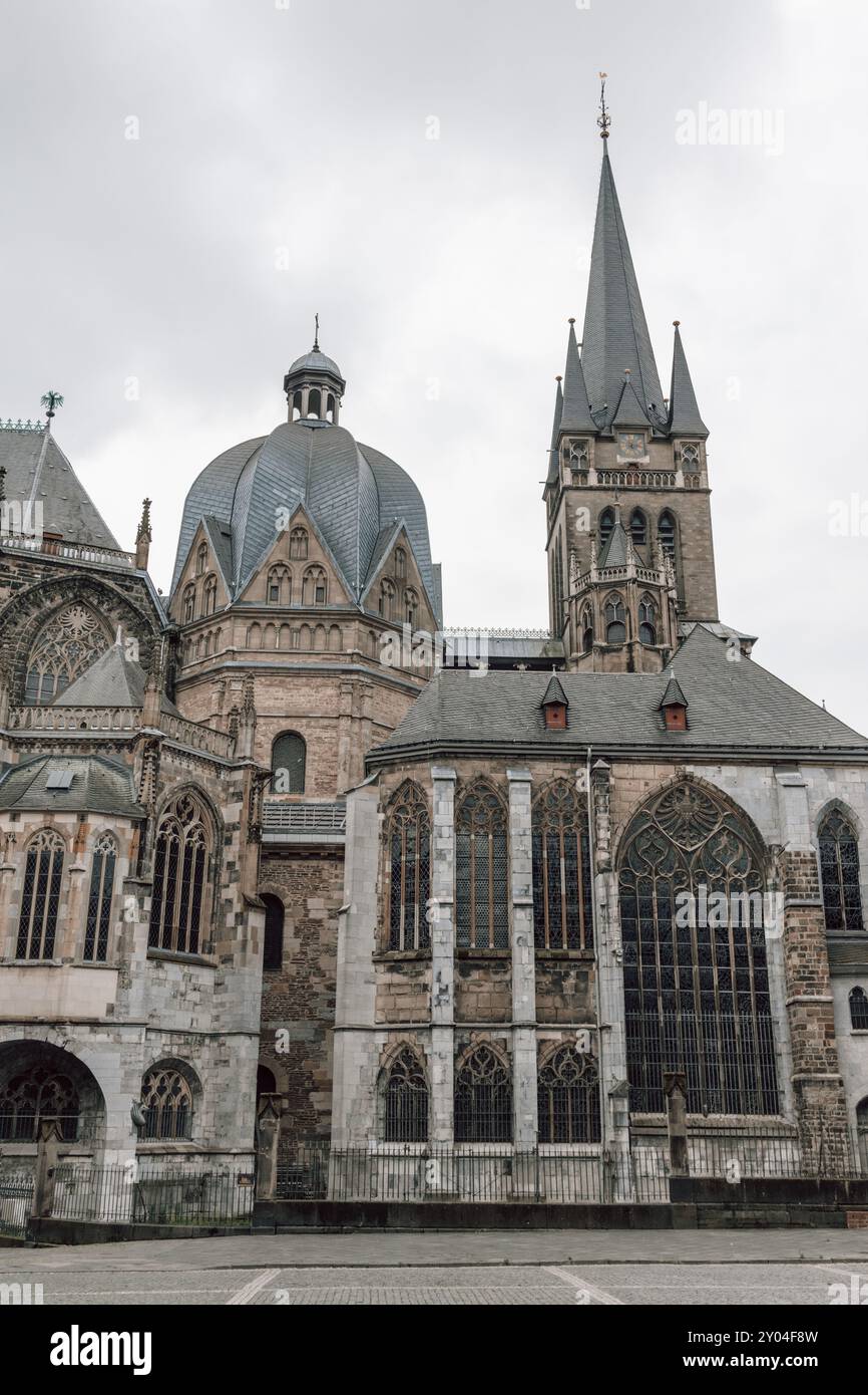 A view from ground level up to the exterior walls and facade of the ...