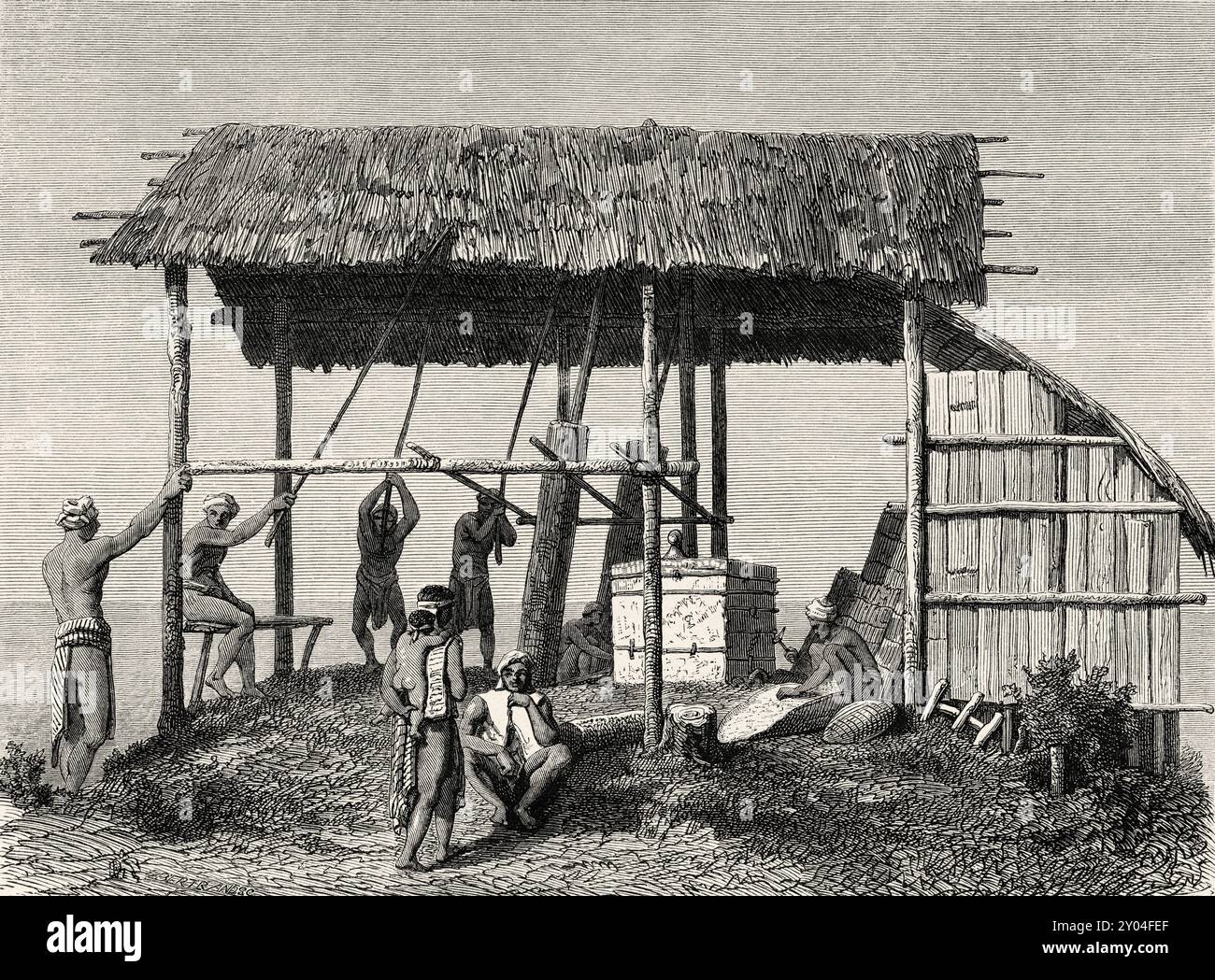 Traditional forging among the Dayak people, Borneo Island, Malaysia ...