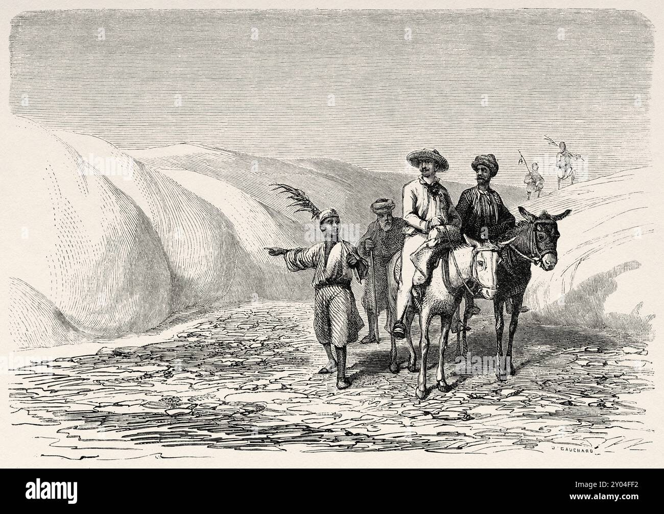 Thebaid Desert, Egypt, drawing by Karl Girardet (1813-1871) 1860 ...