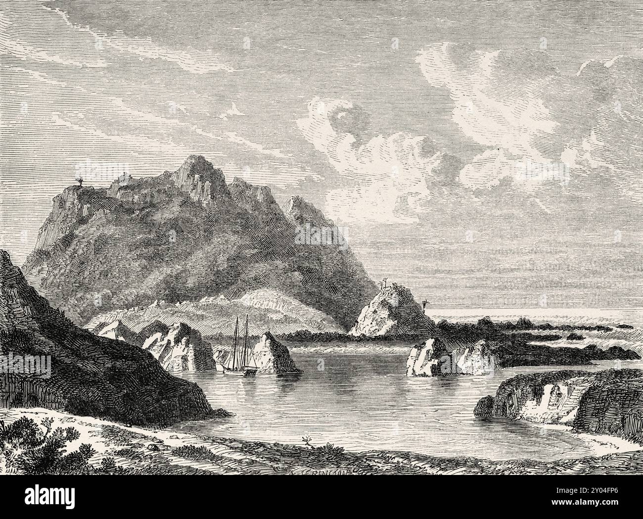 The shallop Bella anchored in San Benito, Mexican state of Baja ...