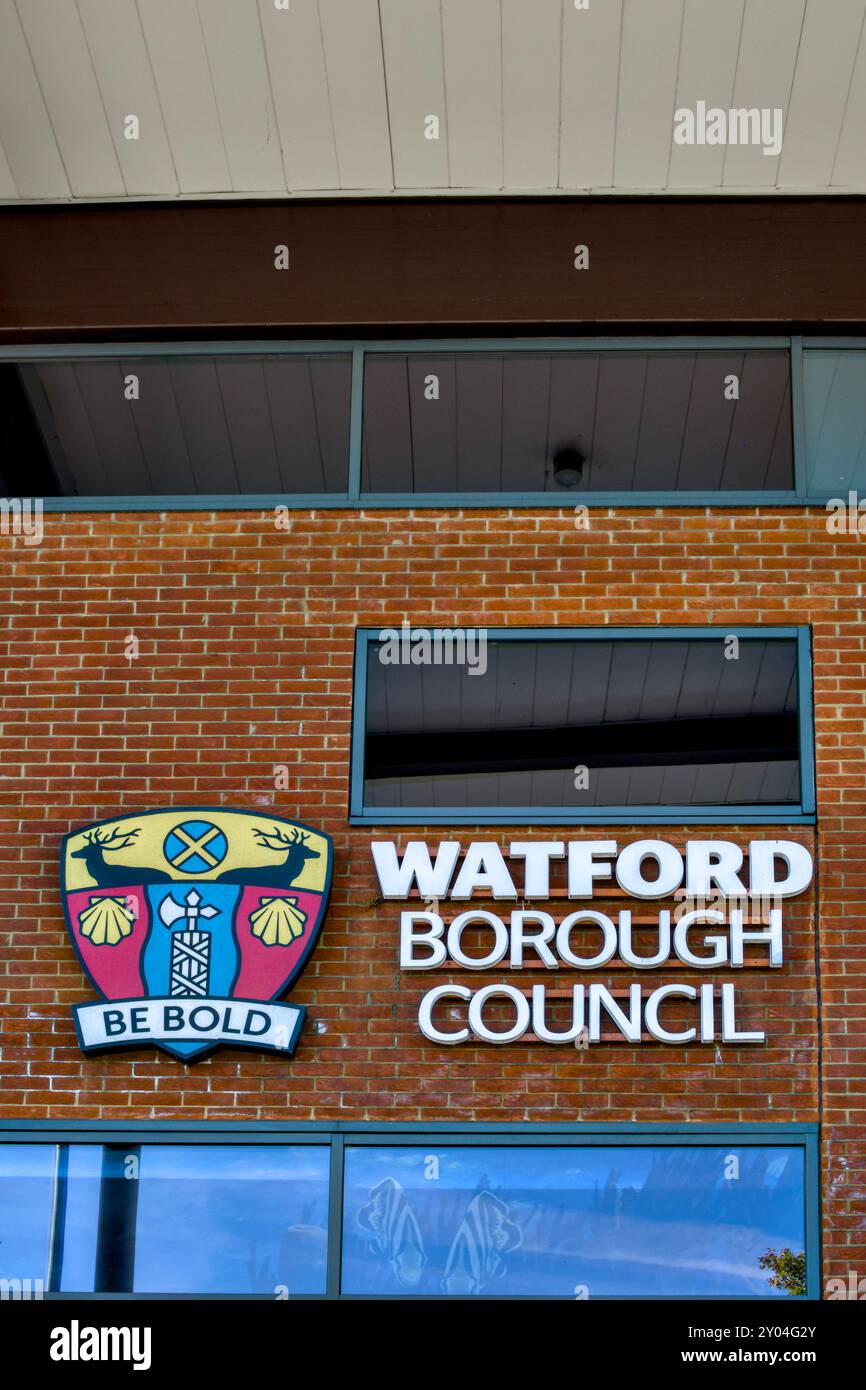 Watford Borough Council Sign on the Outside Of Swimming Pool Building ...