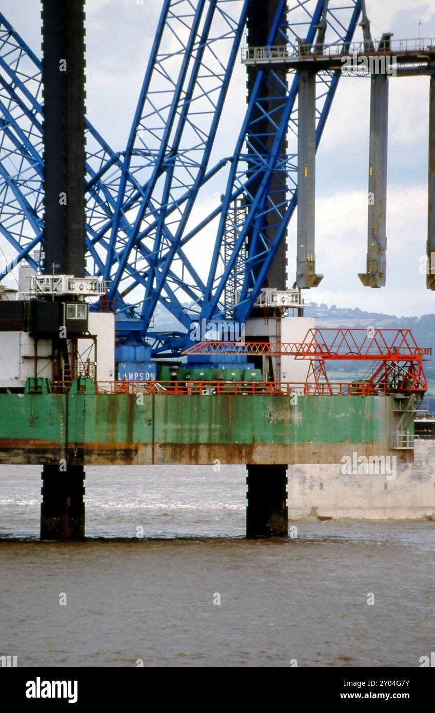 Lampson Translift crane on its jack up with the caisson lifting rig on ...