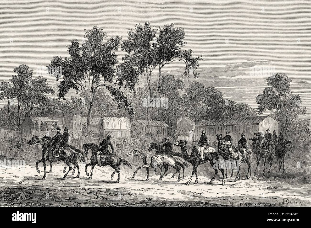 Burke and Wills Expedition setting out from Royal Park, Melbourne, to ...