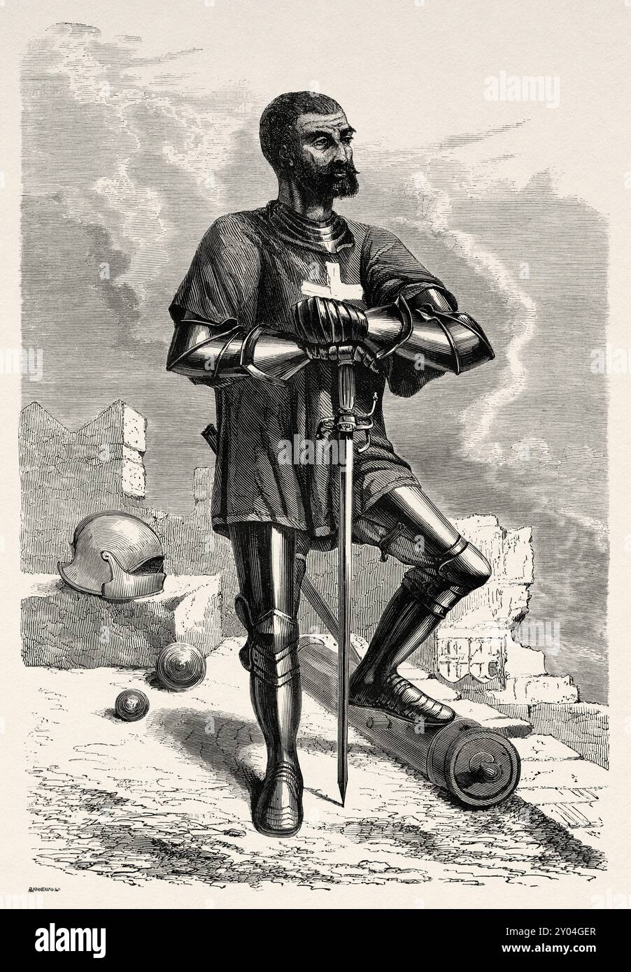 A knight of Rhodes, Greece. Journey to the island of Rhodes, 1844 by ...