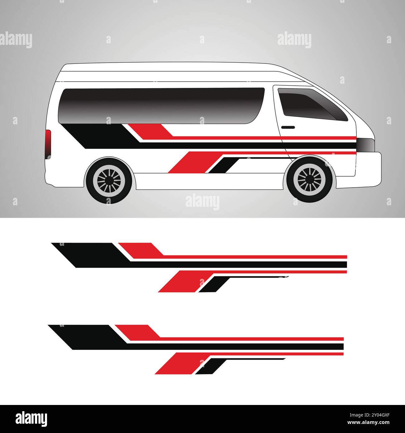 car van decal design vector. commercial van wrap decals Stock Vector ...