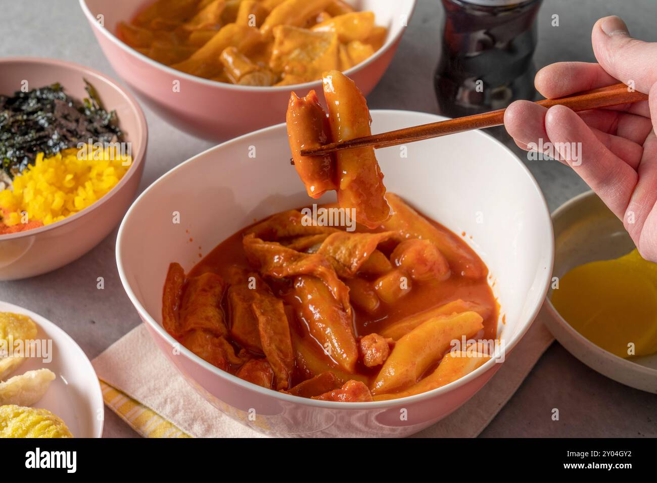 Tteokbokki, rose tteokbokki, fried food, Pache tteokbokki, snack food ...