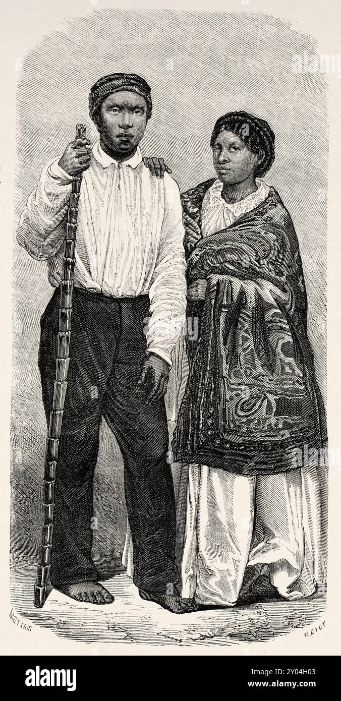 Malagasy Couple Resident Immigrants in Reunion island. Western Indian ...