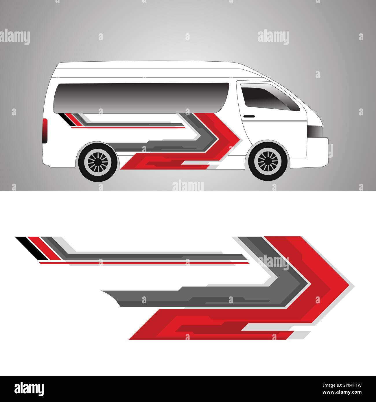car van decal design vector. commercial van wrap decals Stock Vector ...