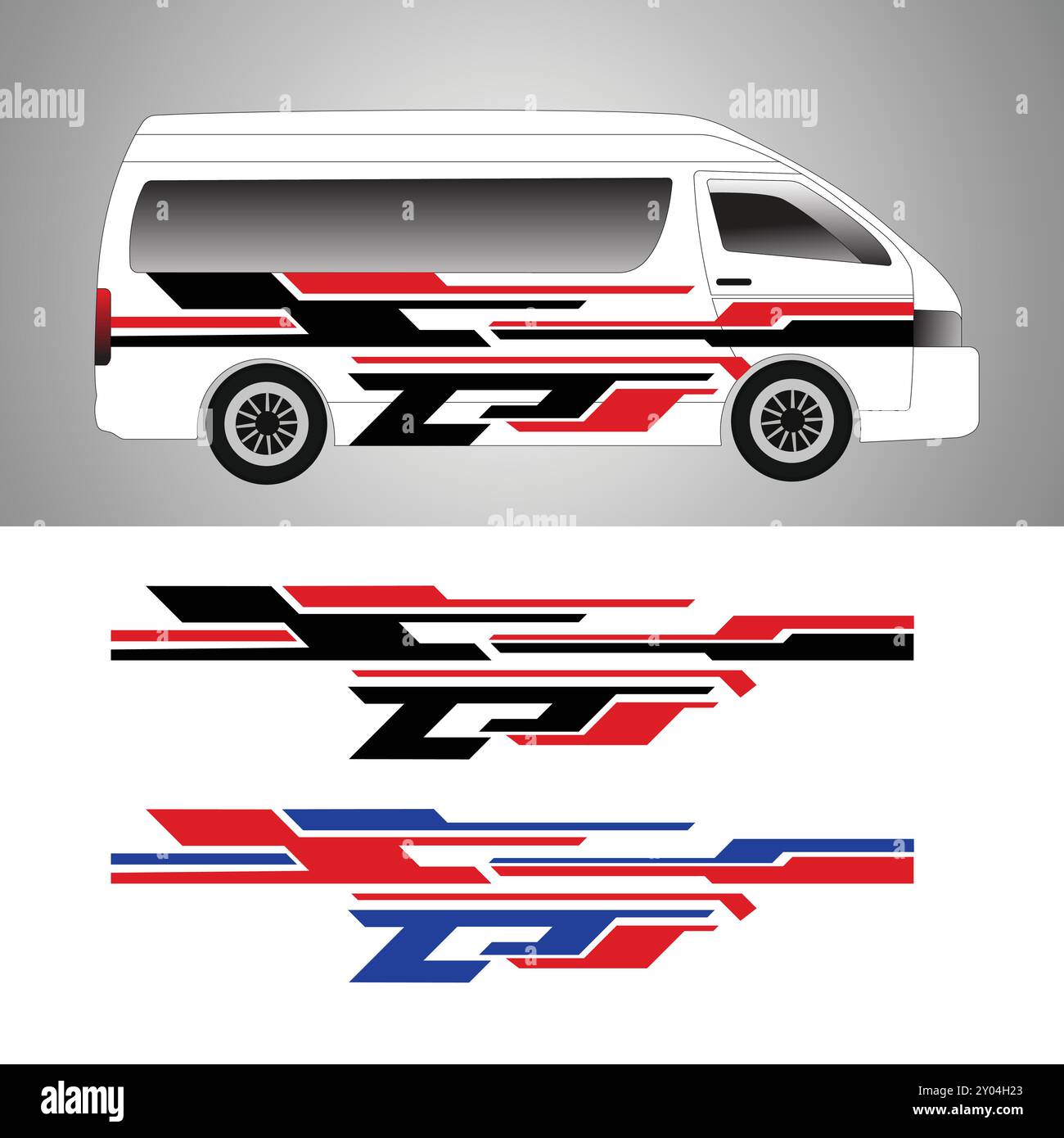 car van decal design vector. commercial van wrap decals Stock Vector ...