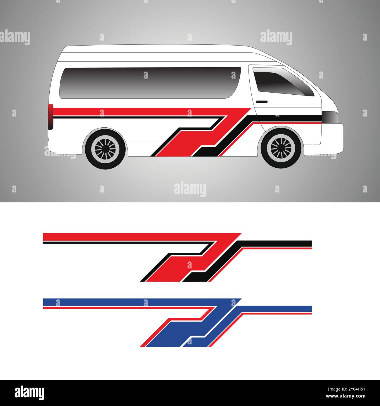 car van decal design vector. commercial van wrap decals Stock Vector ...