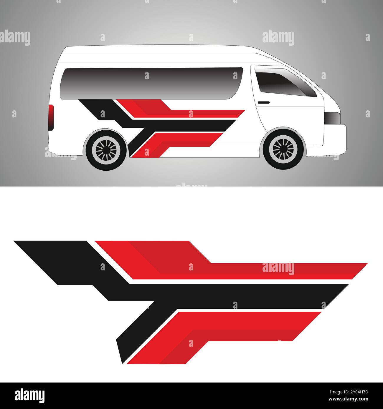 car van decal design vector. commercial van wrap decals Stock Vector ...