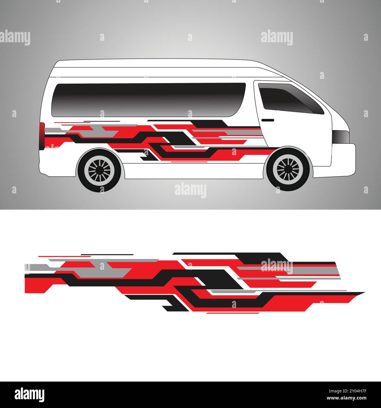 car van decal design vector. commercial van wrap decals Stock Vector ...