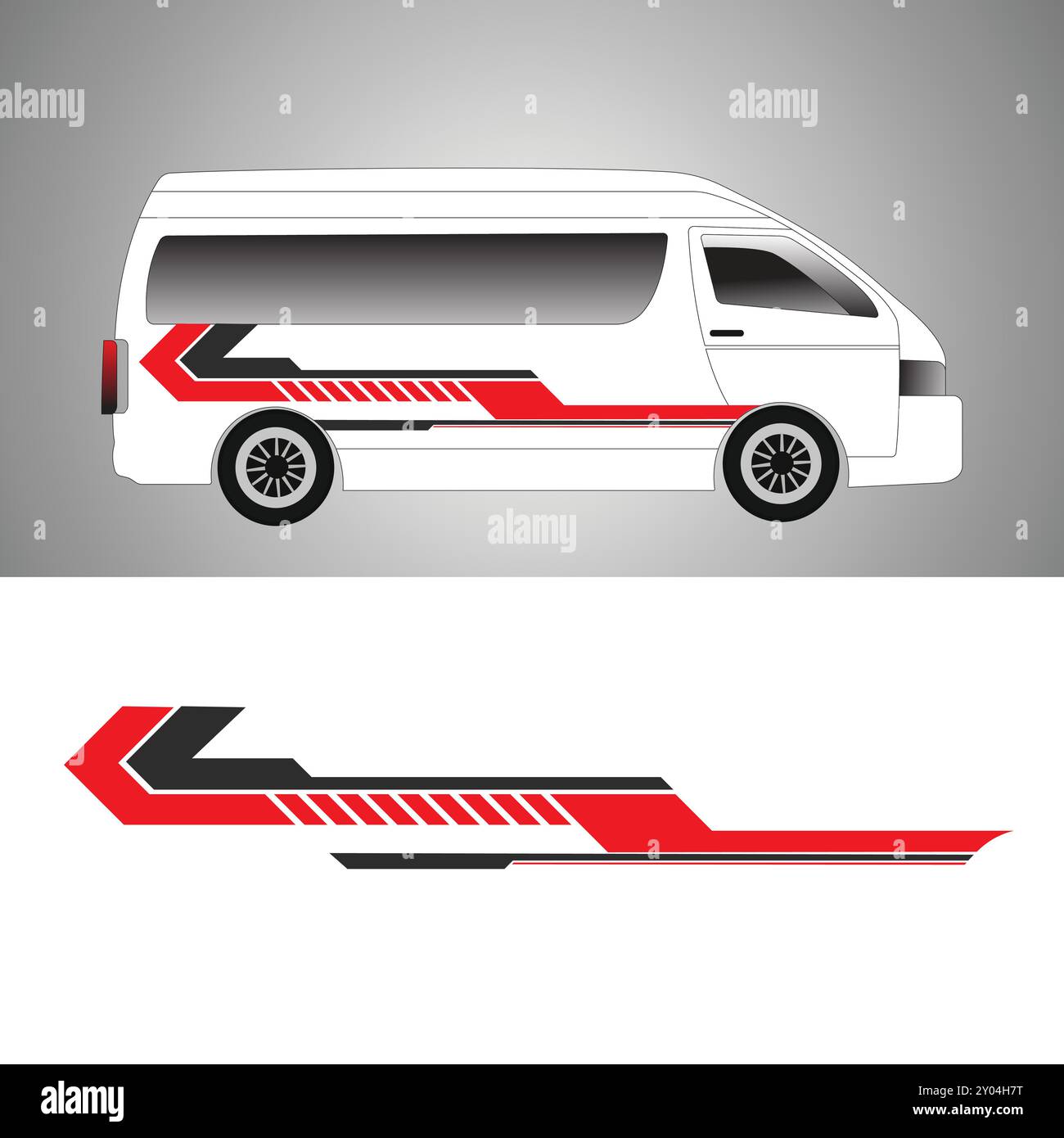 car van decal design vector. commercial van wrap decals Stock Vector ...