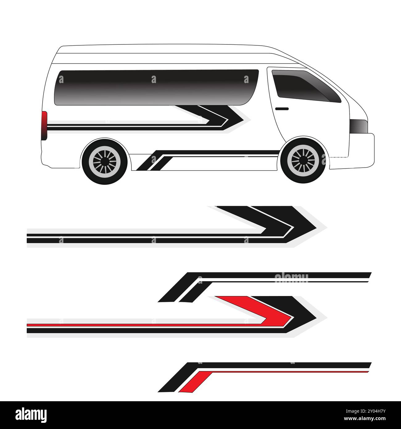 car van decal design vector. commercial van wrap decals Stock Vector ...