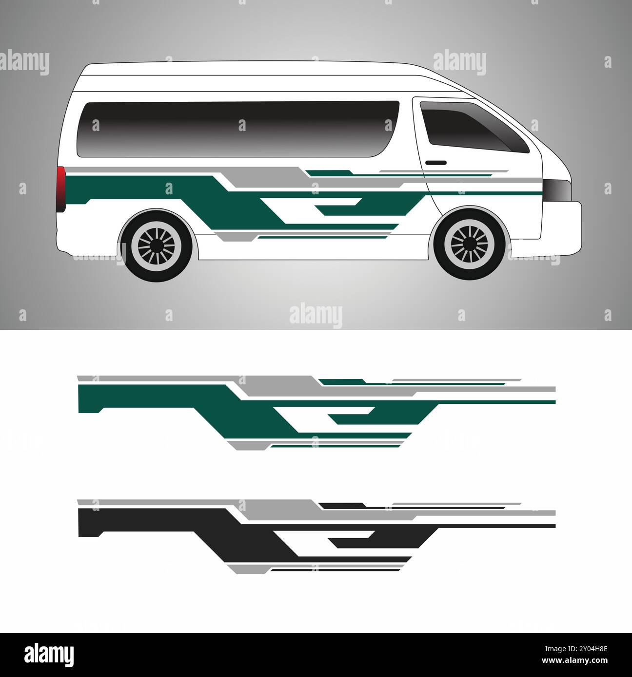 car van decal design vector. commercial van wrap decals Stock Vector ...