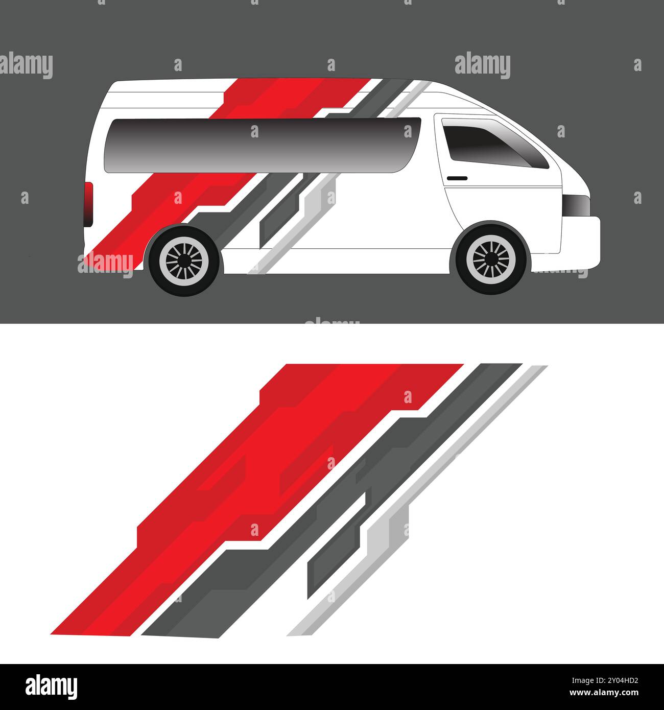 car van decal design vector. commercial van wrap decals Stock Vector ...