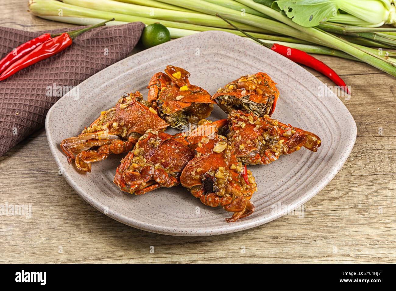 Tasty Steamed Spider crab Claws in tamatind sauce Stock Photo - Alamy