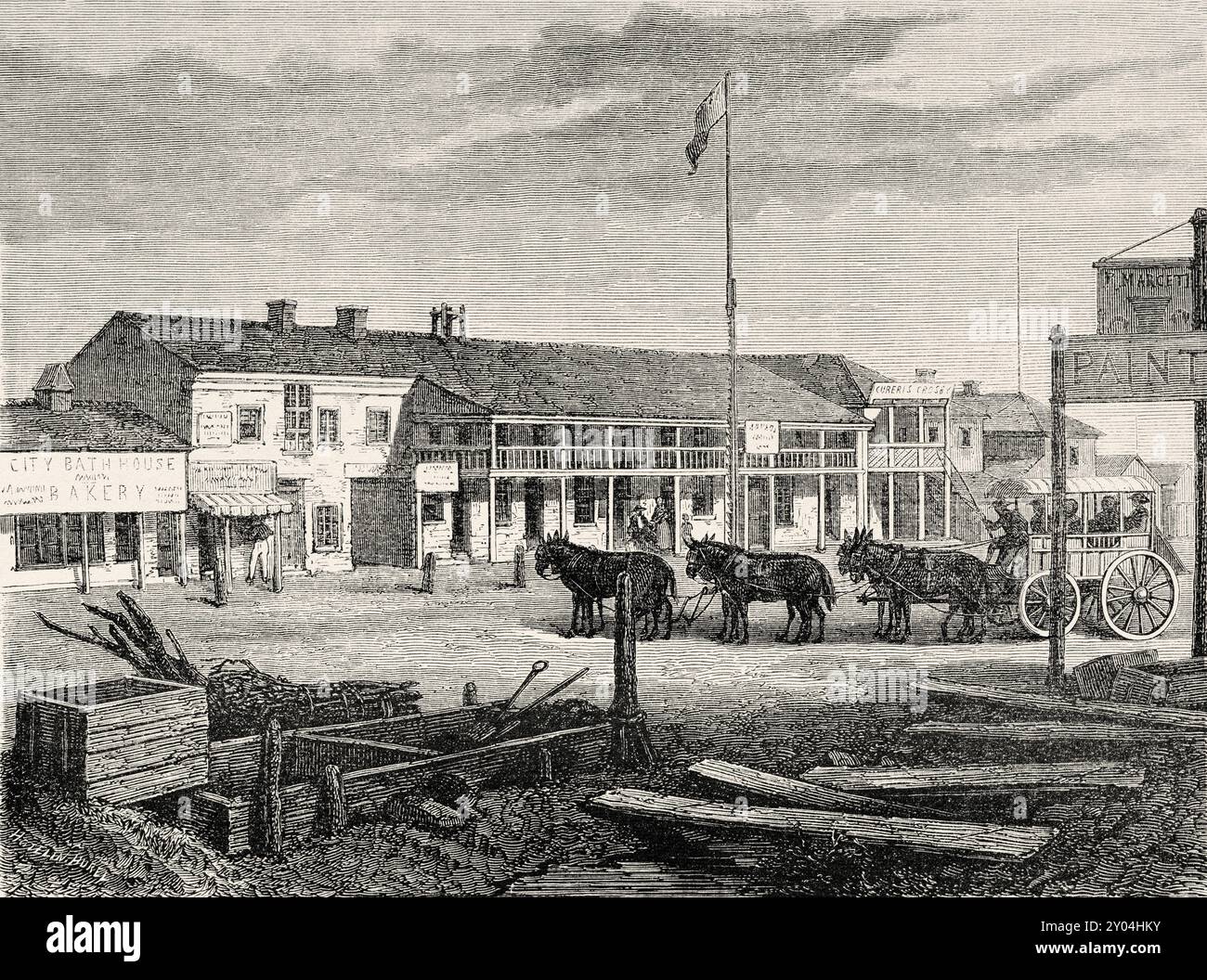 Main street in Salt Lake City, Utah, United States of America, drawing ...