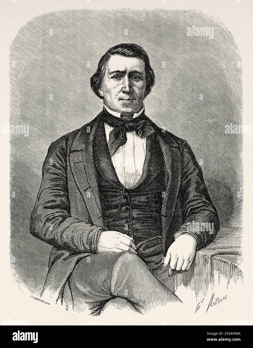 Portrait of Brigham Young (1801-1877) president of the Mormons, United ...