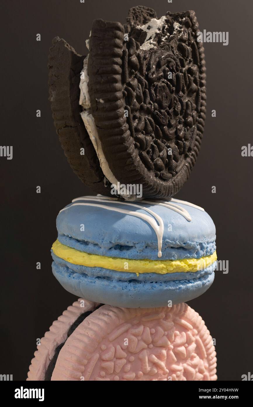 Artistic Representation of Three Different Coloured Biscuits Arranged ...