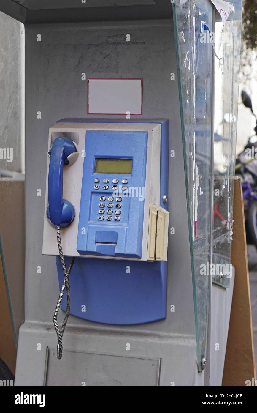 Public card phone booth in France Stock Photo - Alamy