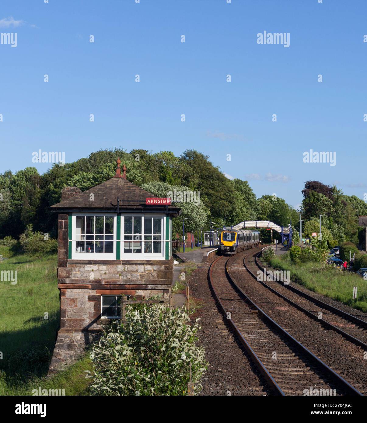Northern Rail class 195 train calling at Arnside station on the ...