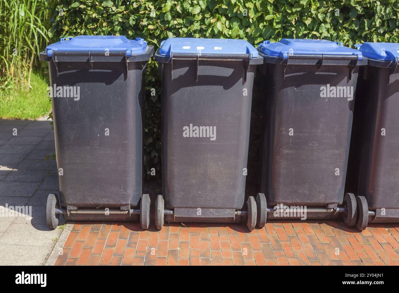 Blue bins, recycling bin for paper waste, Germany, Europe Stock Photo ...