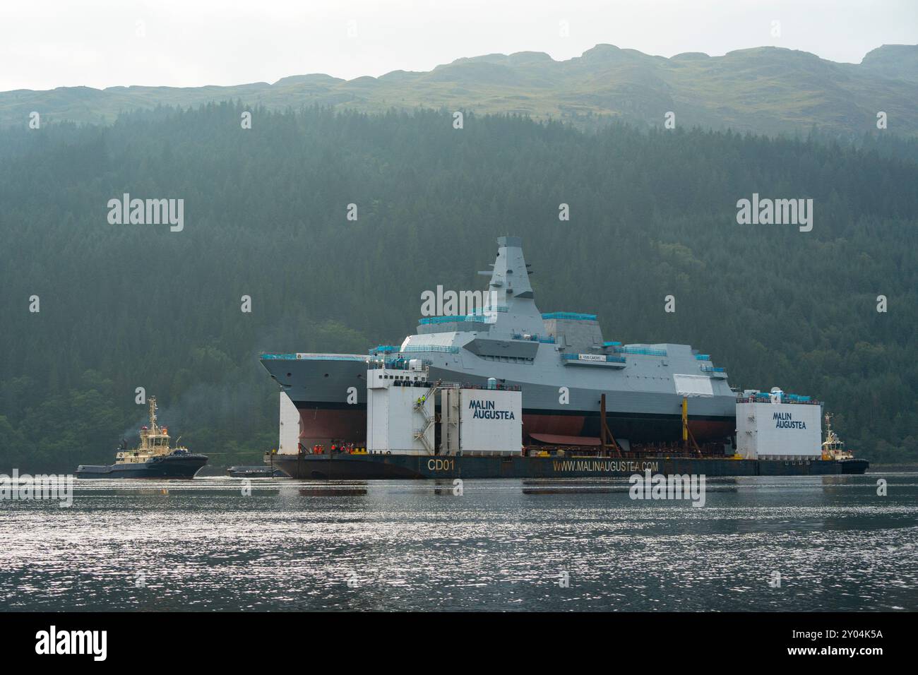 Glasgow, Scotland, UK. 30th August 2024. HMS Cardiff Type 26 frigate ...
