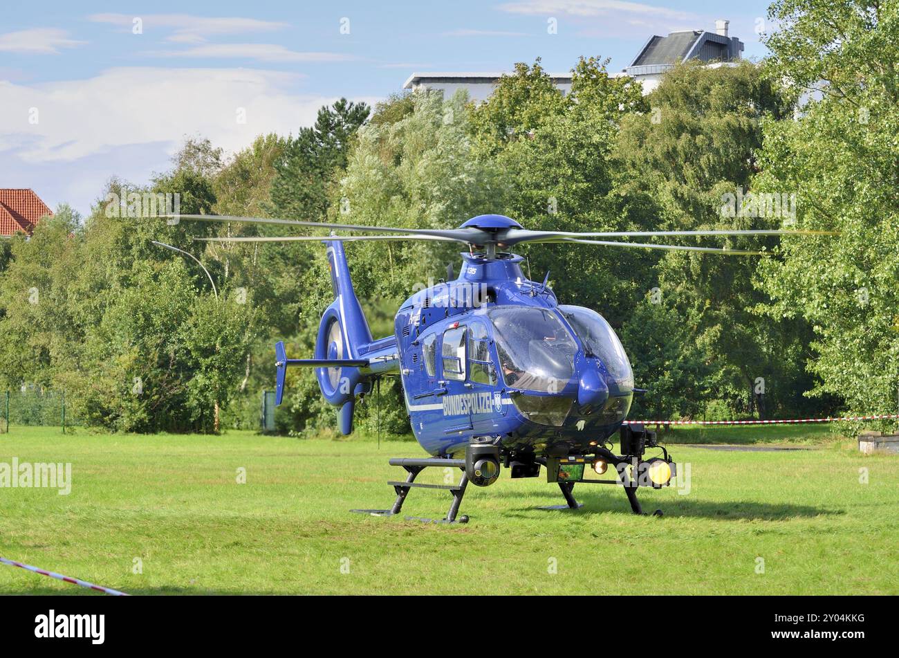 EC135 T2i police helicopter taking off Stock Photo - Alamy