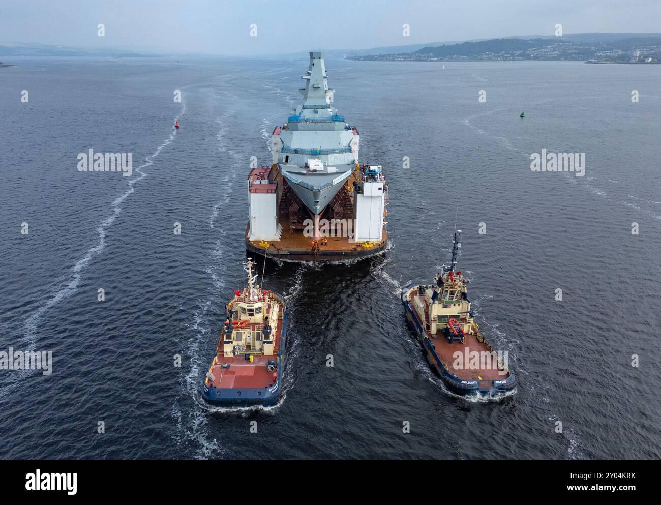 Glasgow, Scotland, UK. 30th August 2024. HMS Cardiff Type 26 frigate ...