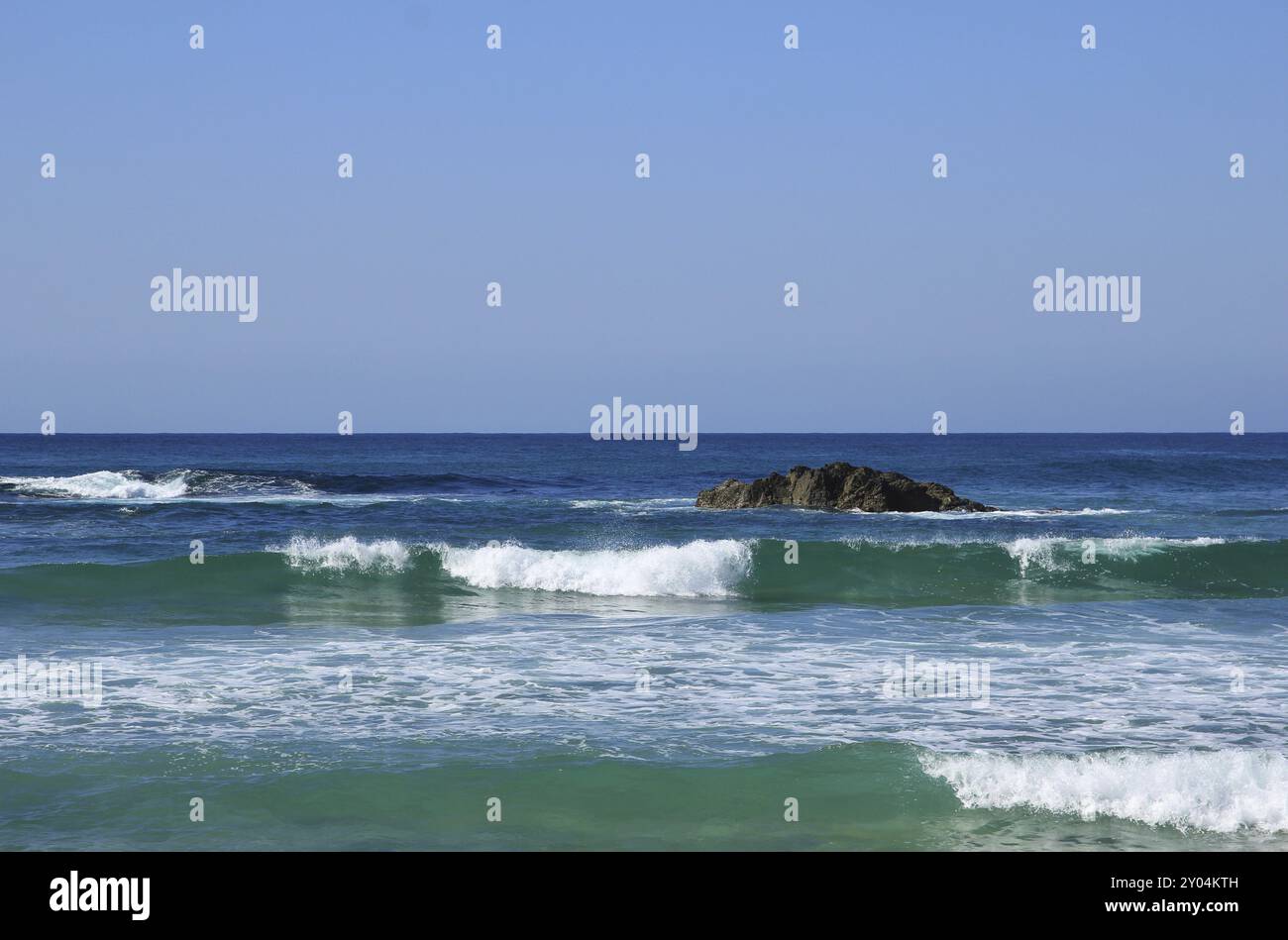 Azure blue pacific water. Scene in Port Macquarie, Australia. Nature ...
