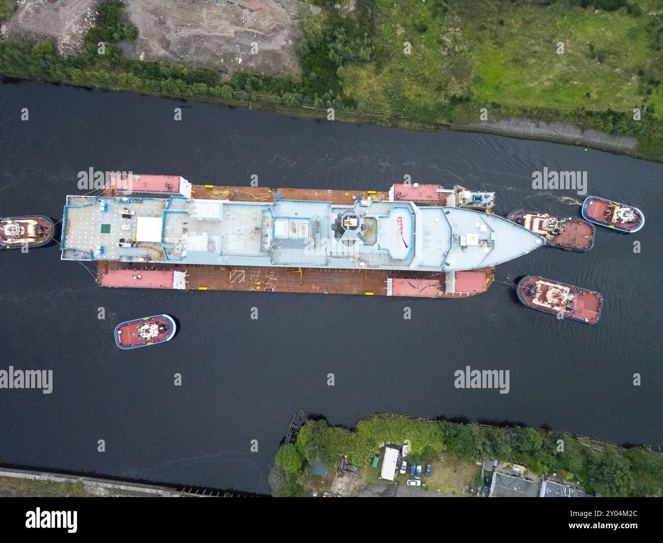 Glasgow, Scotland, UK. 30th August 2024. HMS Cardiff Type 26 frigate ...