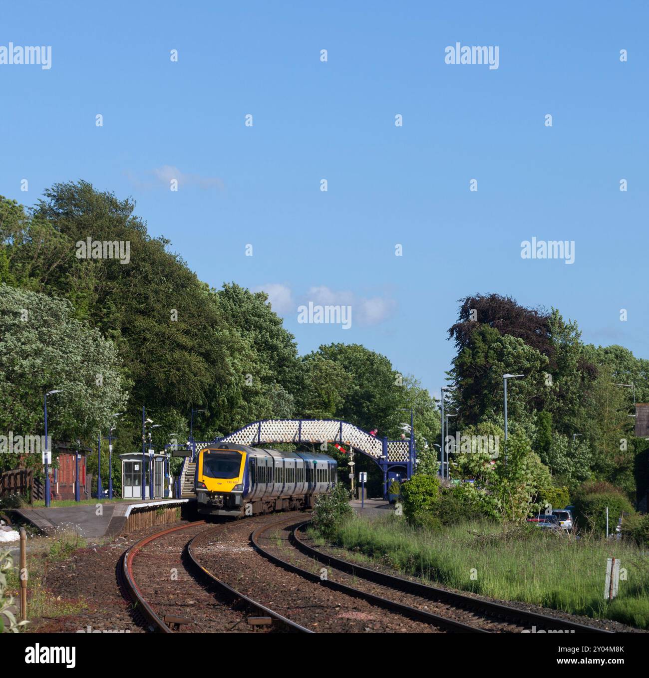 Northern Rail class 195 train 195109 calling at Arnside station on the ...