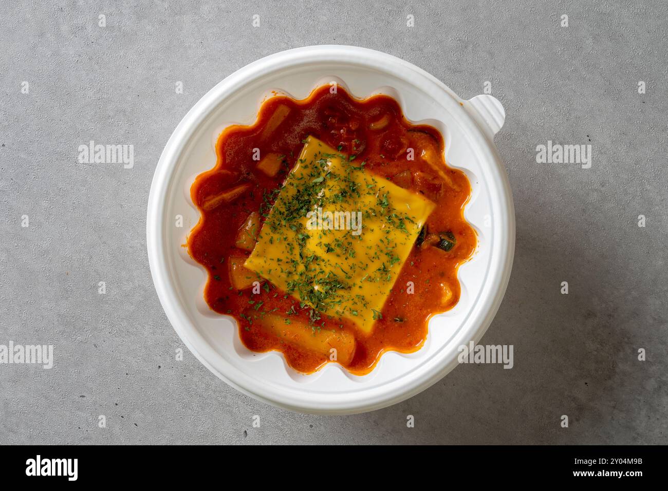 Fish cake soup, tteokbokki, spicy potato pancake, red pepper fries ...