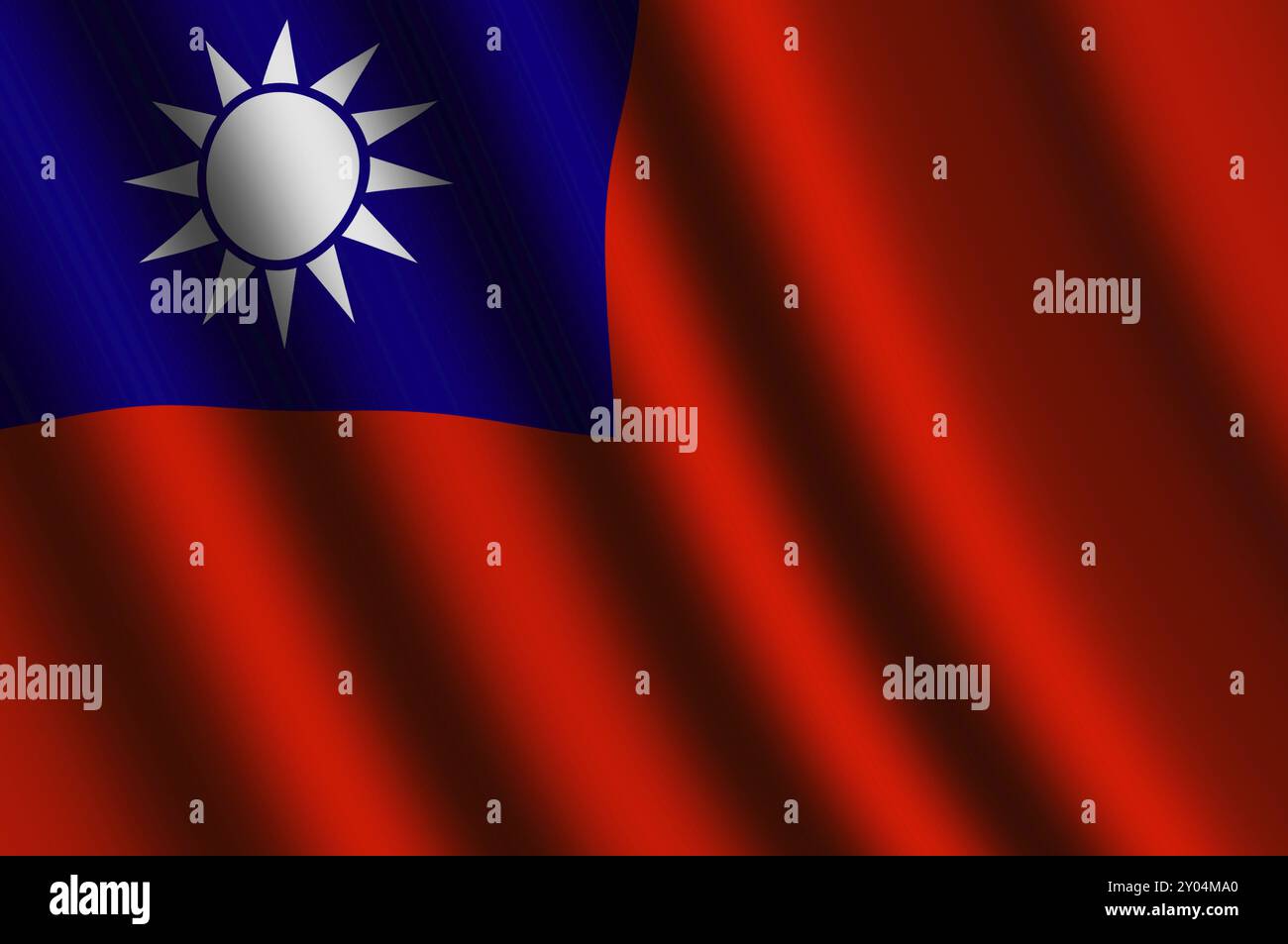 Taiwan flag waving wind in hi-res stock photography and images - Alamy
