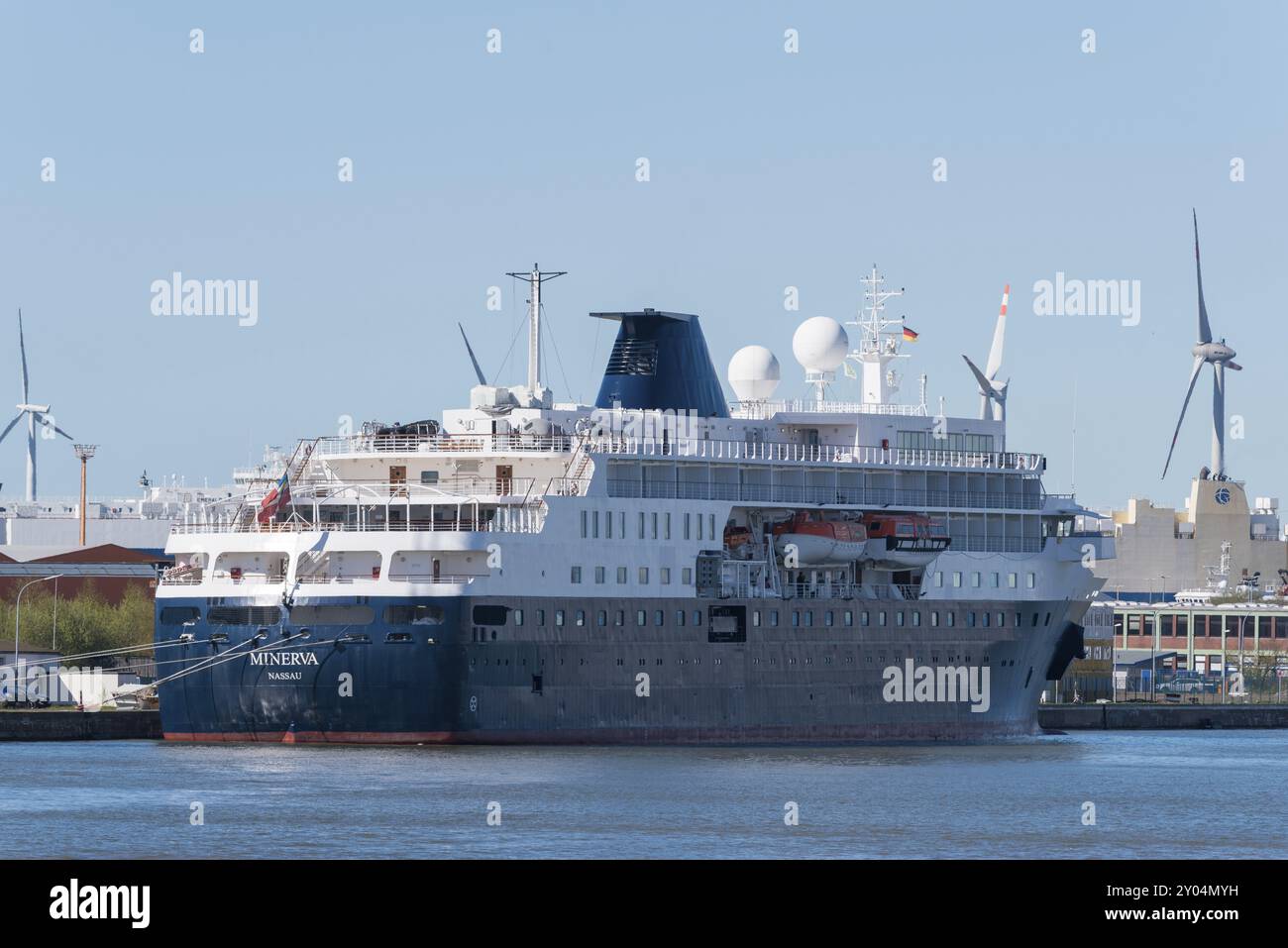 Cruise ship Minerva in Bremerhaven. Cruise vessel Minerva in ...