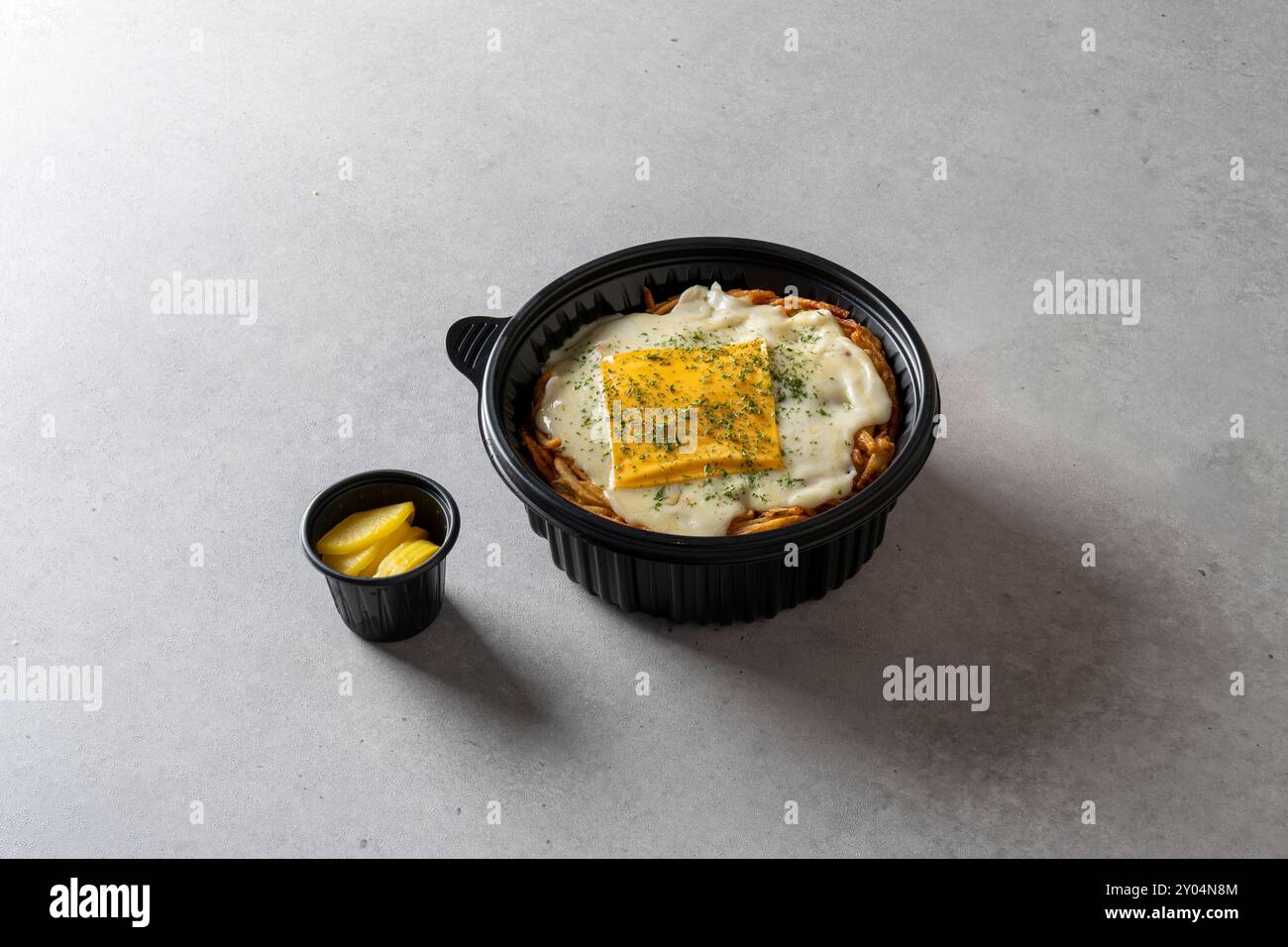 Fish cake soup, tteokbokki, spicy potato pancake, red pepper fries ...