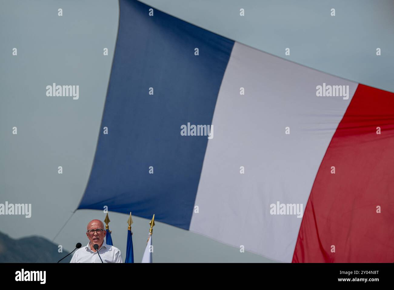 Levens, France. 31st Aug, 2024. Eric Ciotti made his political comeback ...