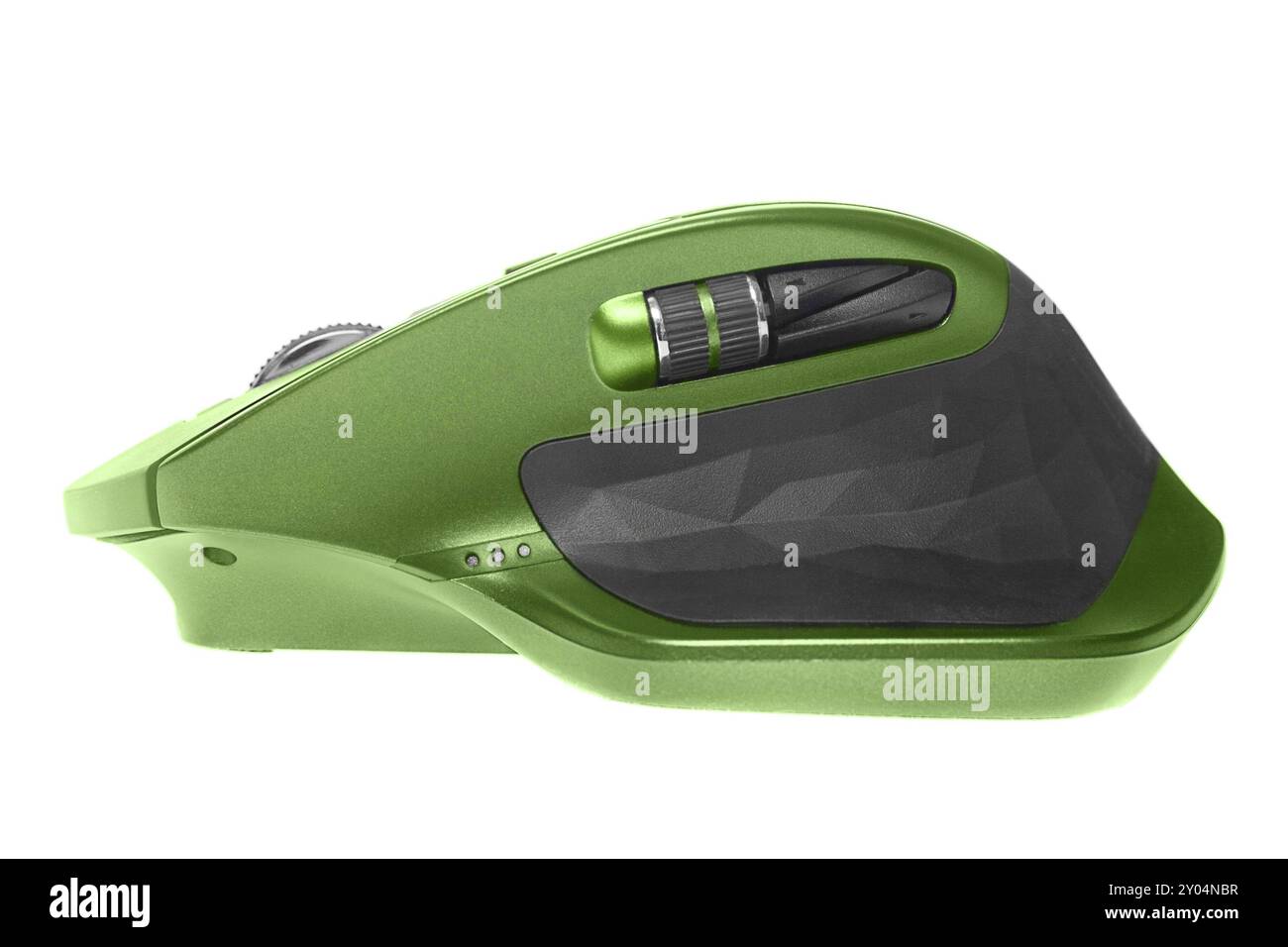 Wireless computer mouse. Green color. Isolated on white background ...