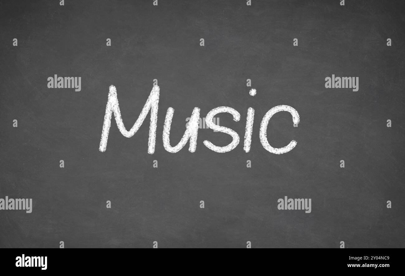 Music lesson on blackboard or chalkboard. written in white chalk Stock ...