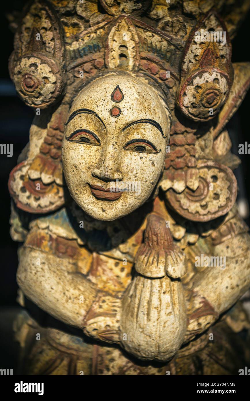 Female temple figure, head, face, woman, calm, Hinduism, relaxation ...