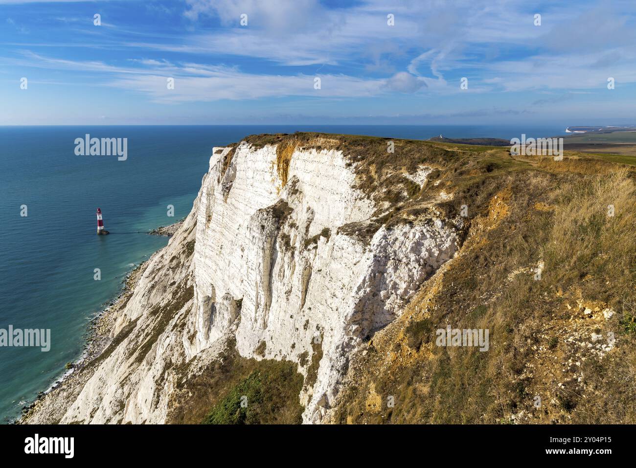 Beachy Head Lighthouse Cliff, near Eastblurne, East Sussex, England, UK ...
