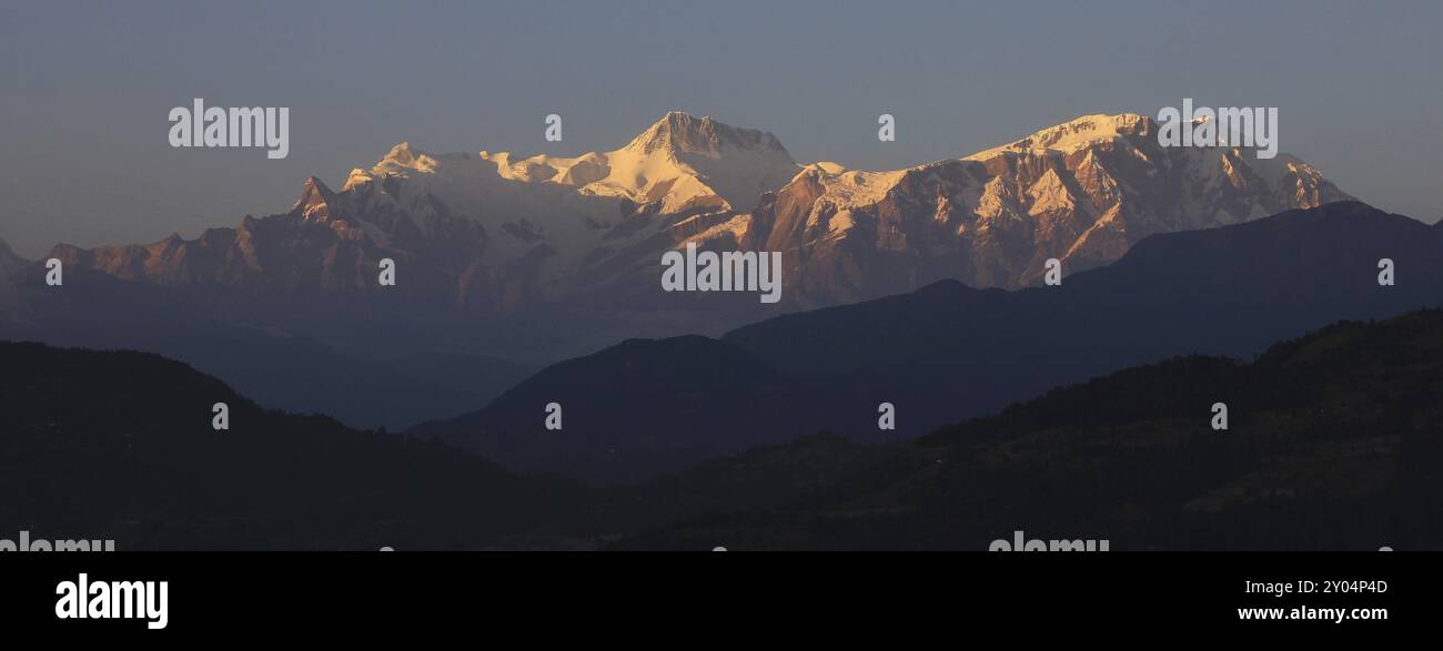 Annapurna range just before sunset Stock Photo - Alamy