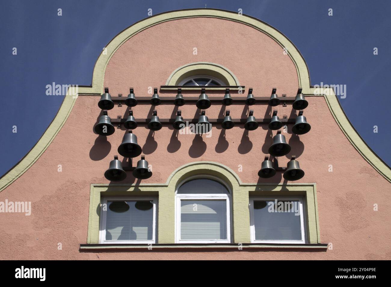 House with carillon in Obernkirchen Stock Photo - Alamy