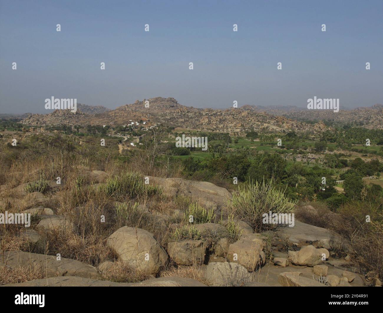 Rocks and fields, Hampi, India, Asia Stock Photo - Alamy