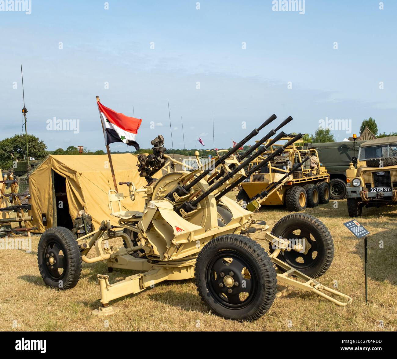 Military canon and artillery used in desert warfare on display at a ...